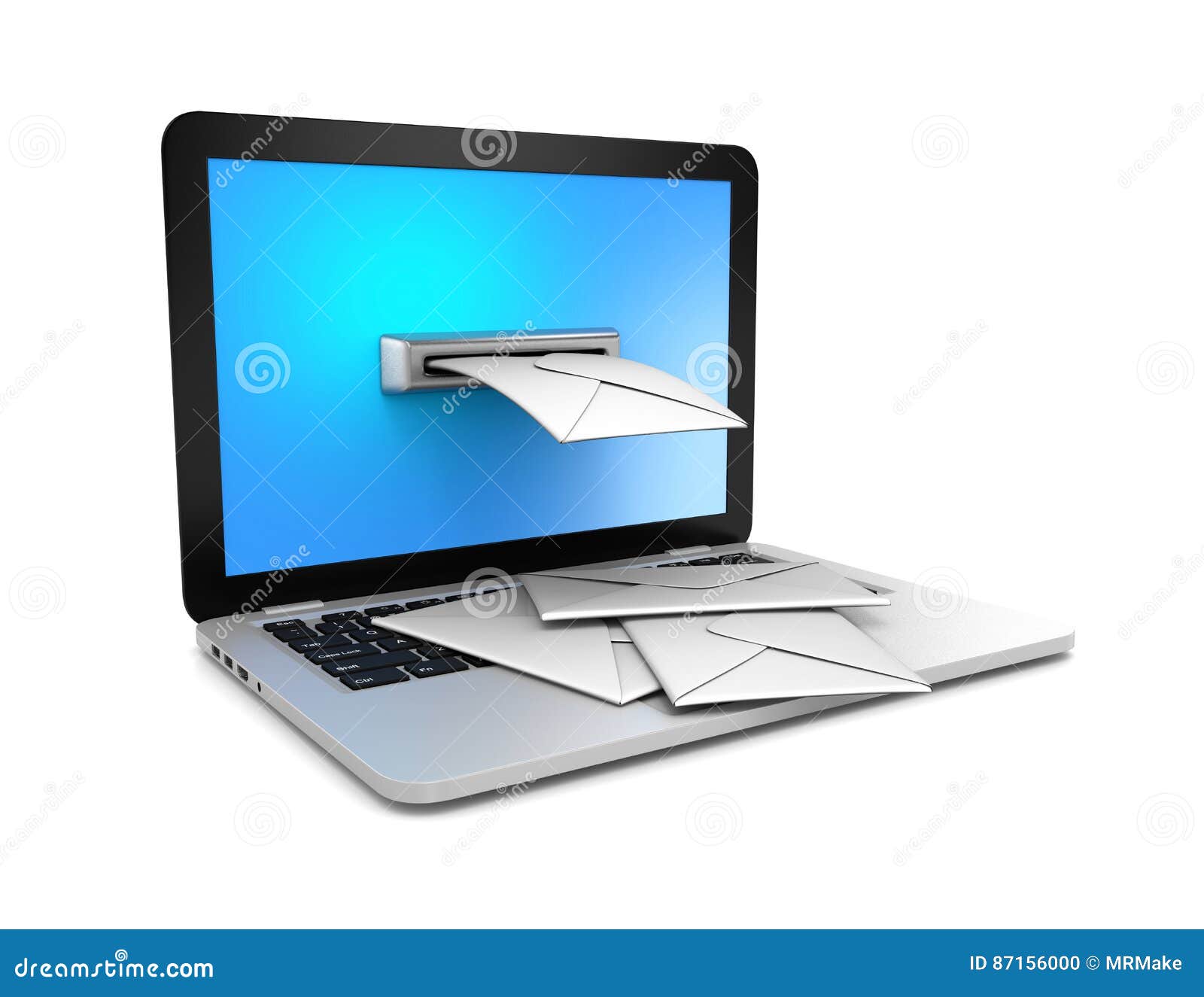 Email stock illustration. Illustration of laptop, concept - 87156000