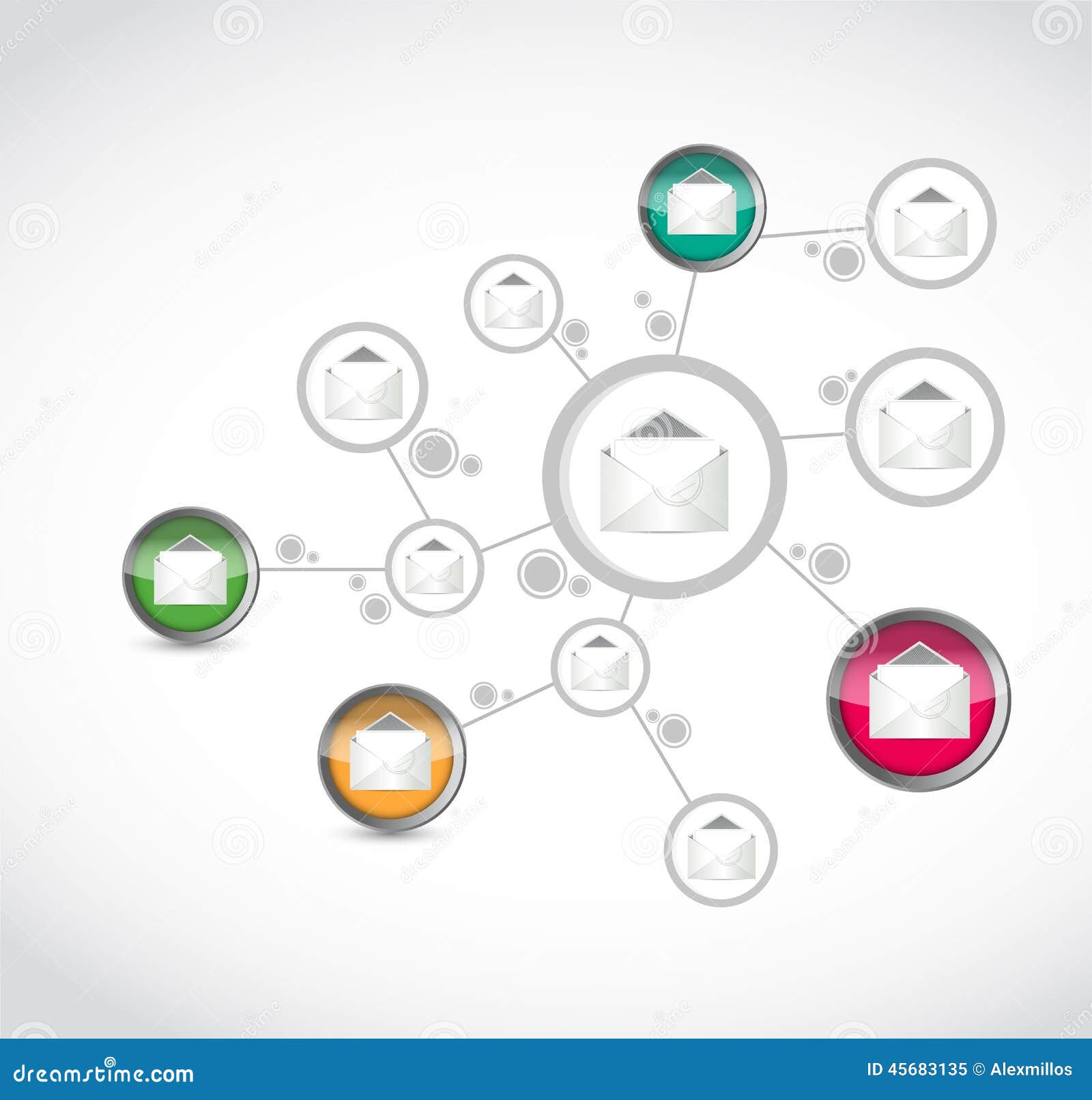 Email Communication Diagram Concept Stock Illustration - Illustration ...