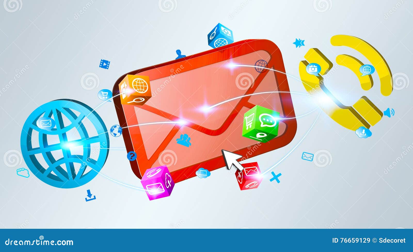 Email, Communication and Internet Application Stock Illustration ...