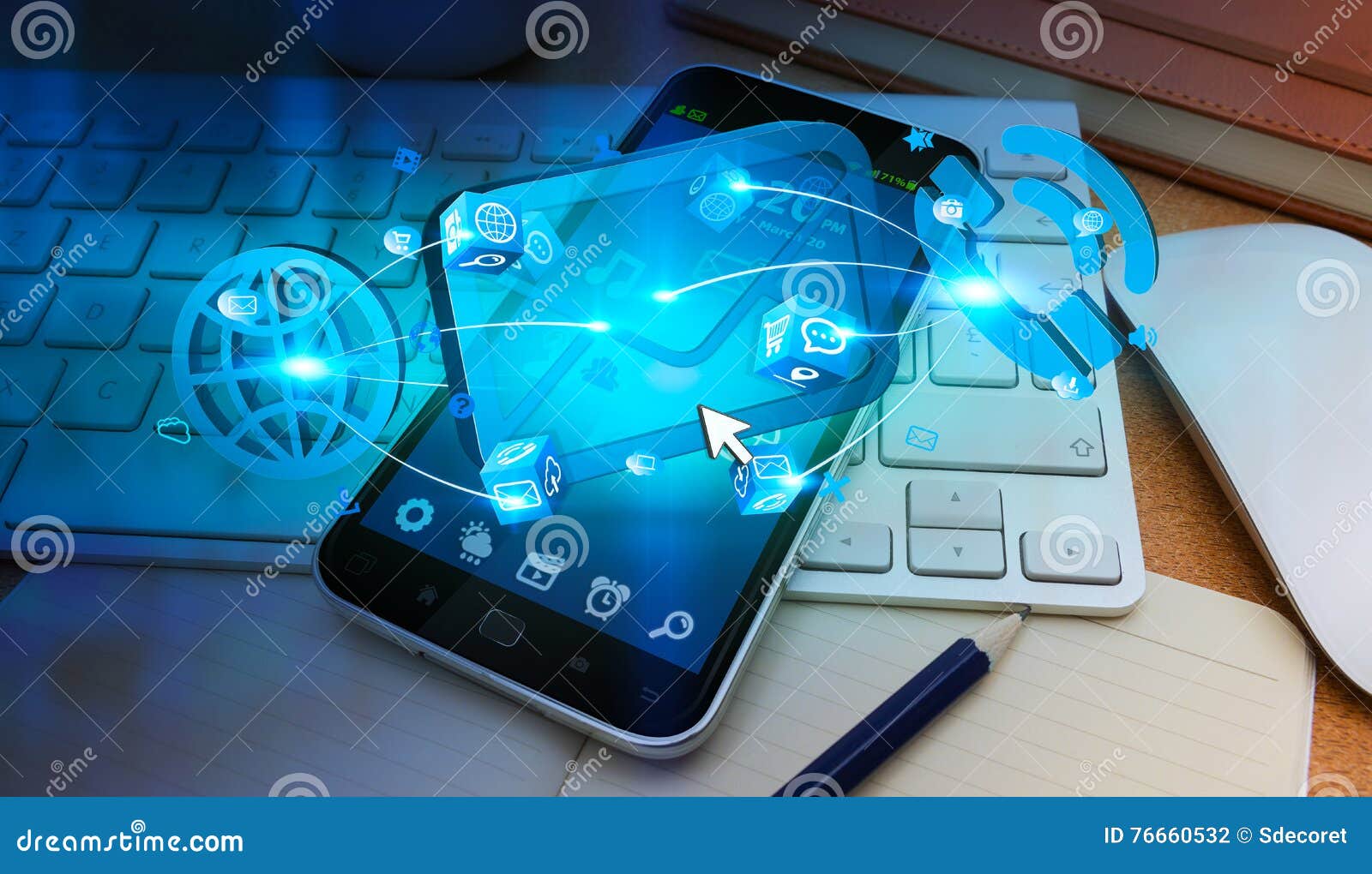 Email, Communication and Internet Application Stock Illustration ...
