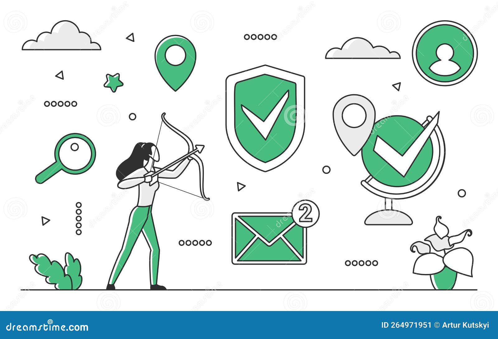Email Communication Security Stock Vector - Illustration of online ...