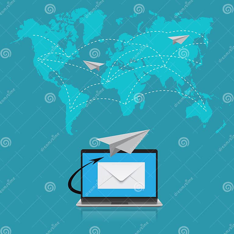 Email, Communication, Vector Illustration in Flat Design for Web Sites ...