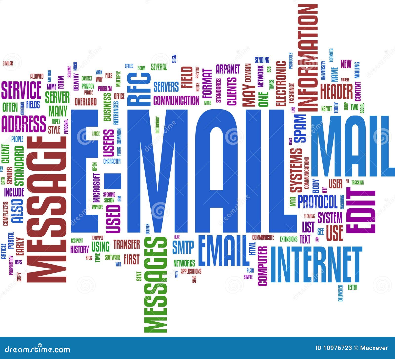 Email Communication Word Cloud Stock Illustration - Illustration of ...