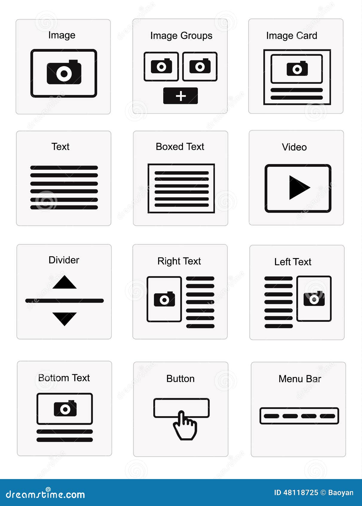 Email components stock vector. Illustration of flat, internet - 48118725