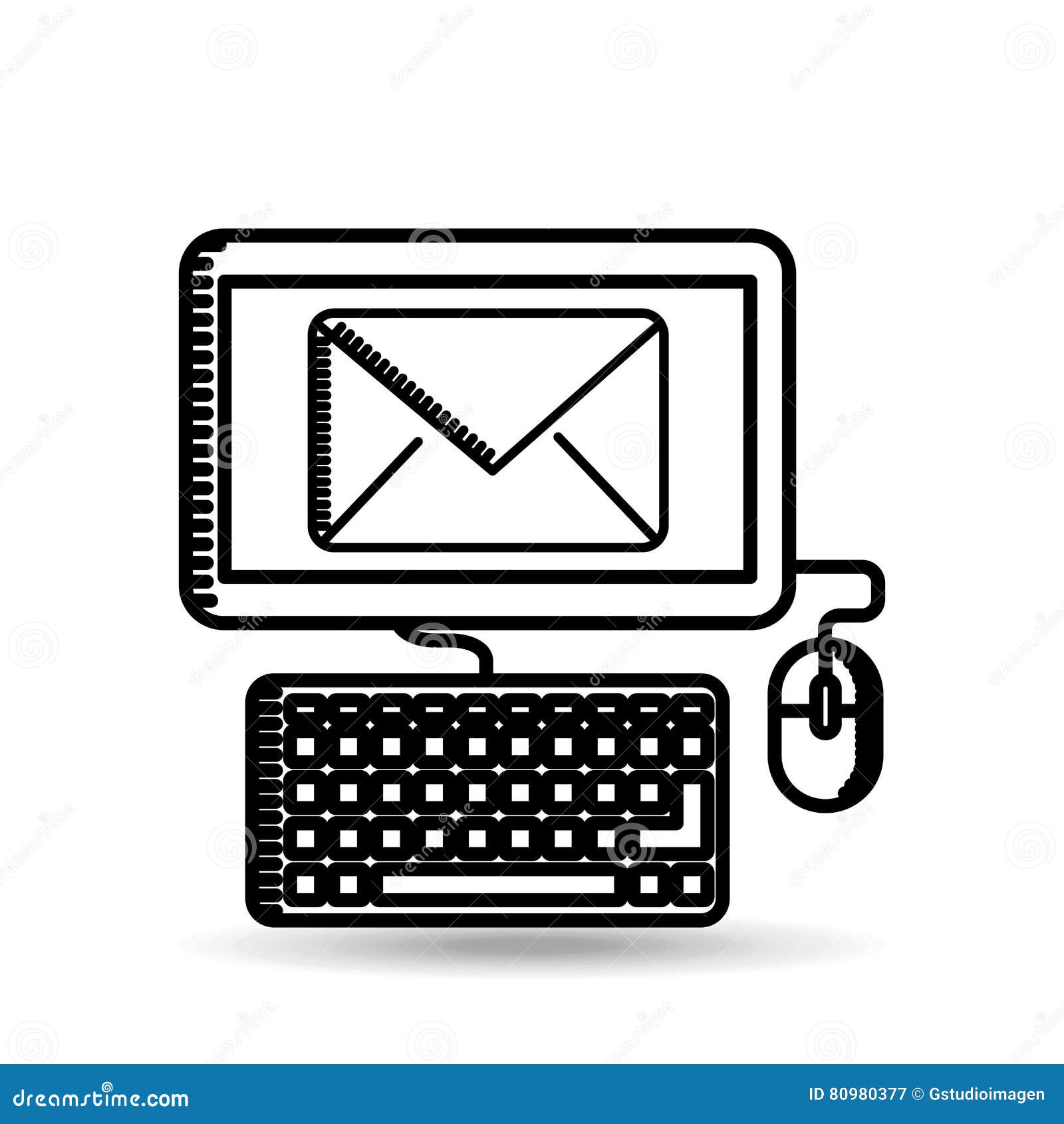 Email Computer Concept Digital Online Icon Stock Vector - Illustration ...
