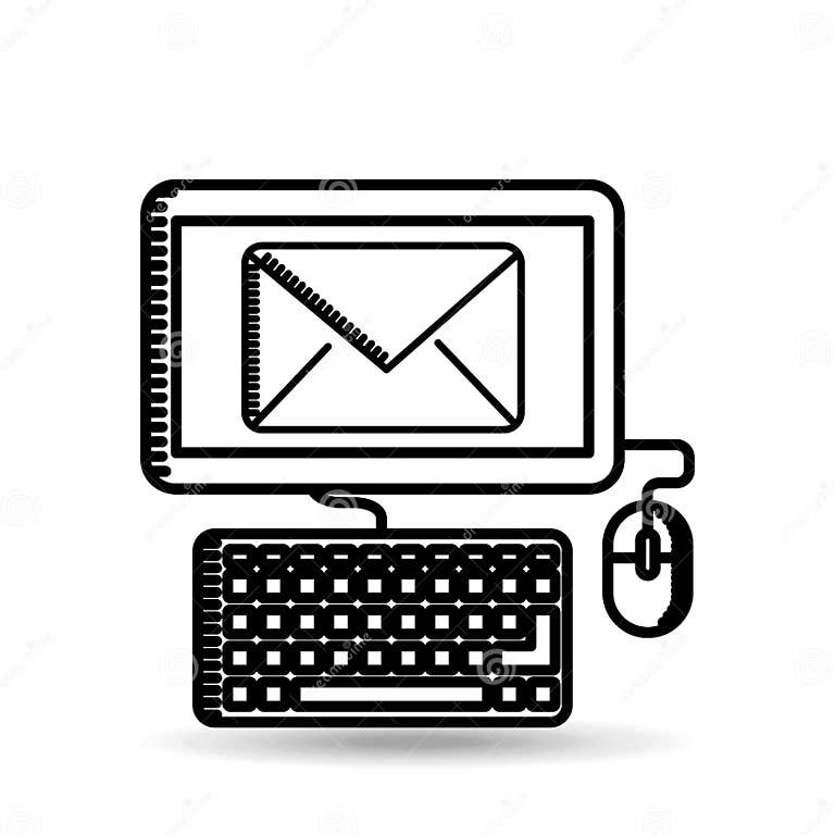 Email Computer Concept Digital Online Icon Stock Vector - Illustration ...