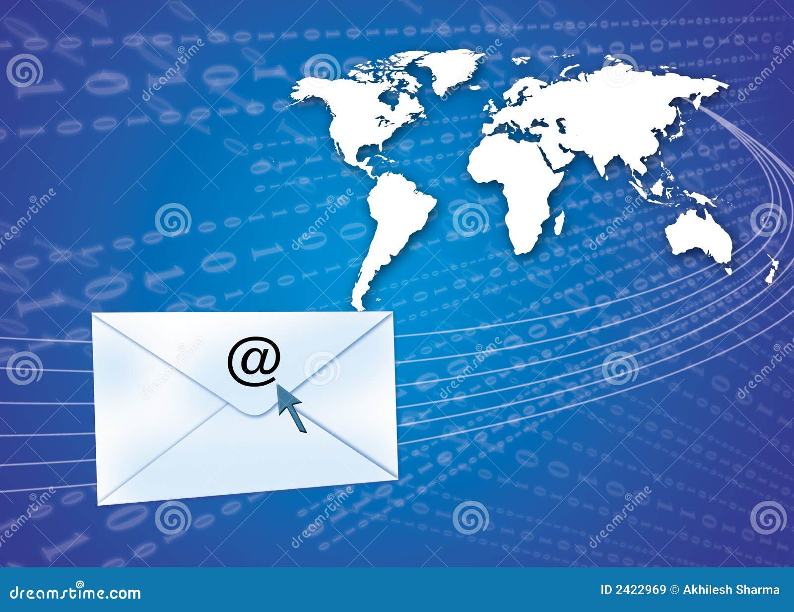 Email concept with globe stock illustration. Illustration of mail - 2422969