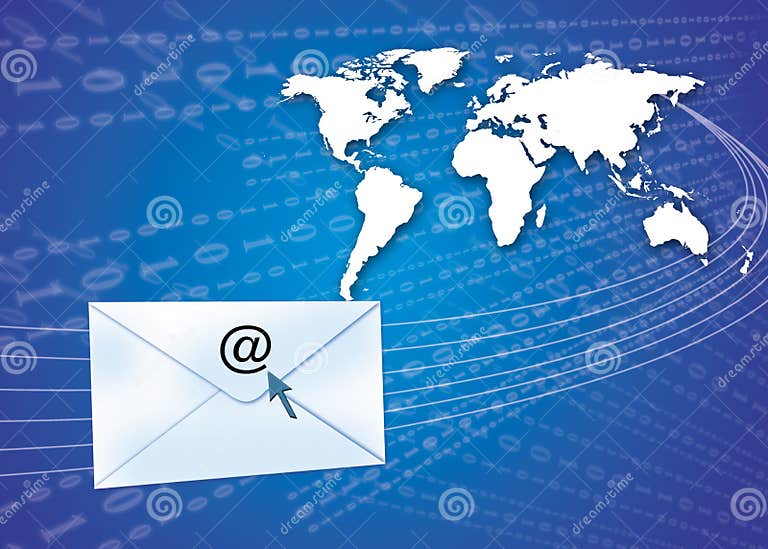Email concept with globe stock illustration. Illustration of mail - 2422969