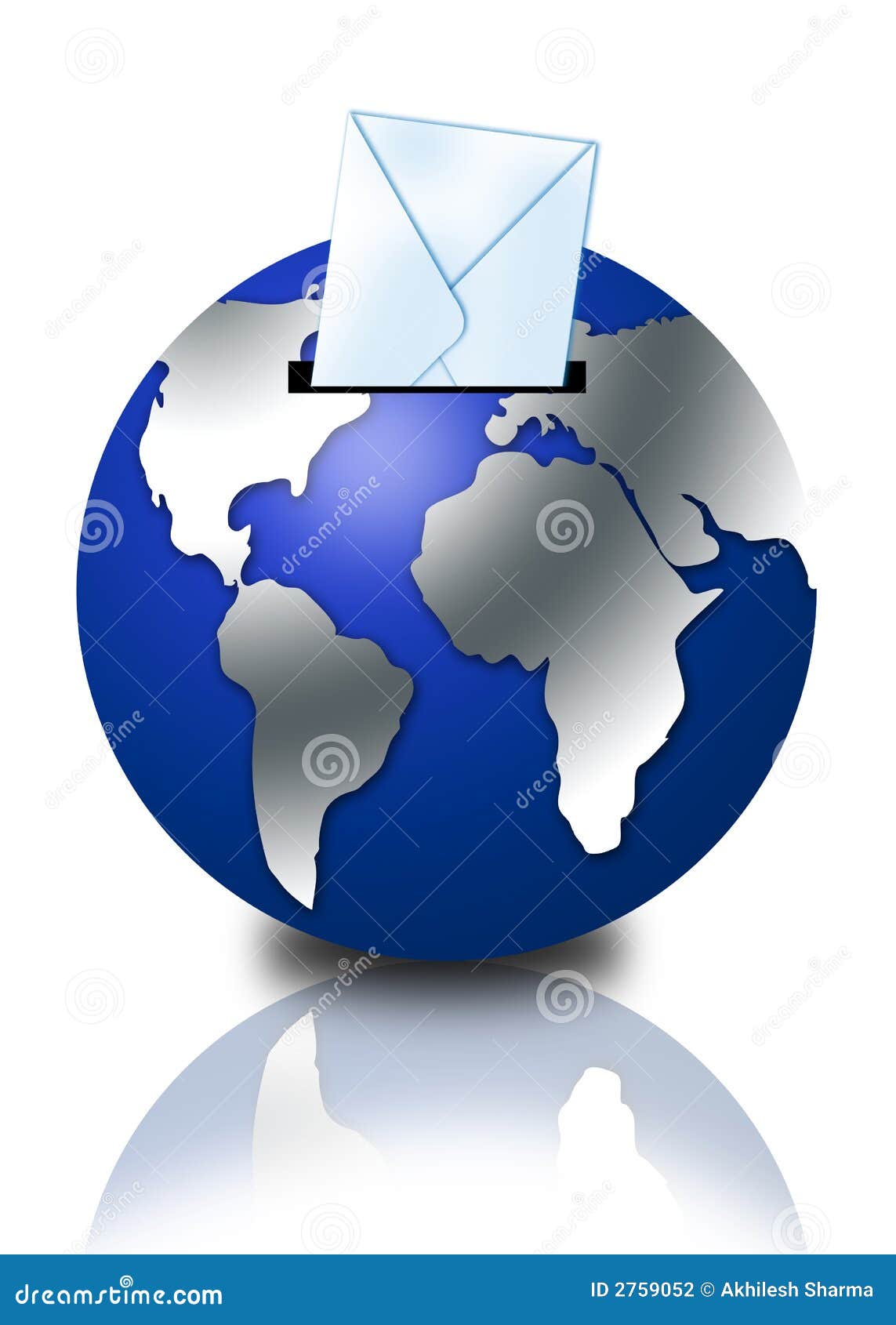 Email concept with globe stock illustration. Illustration of ebusiness ...
