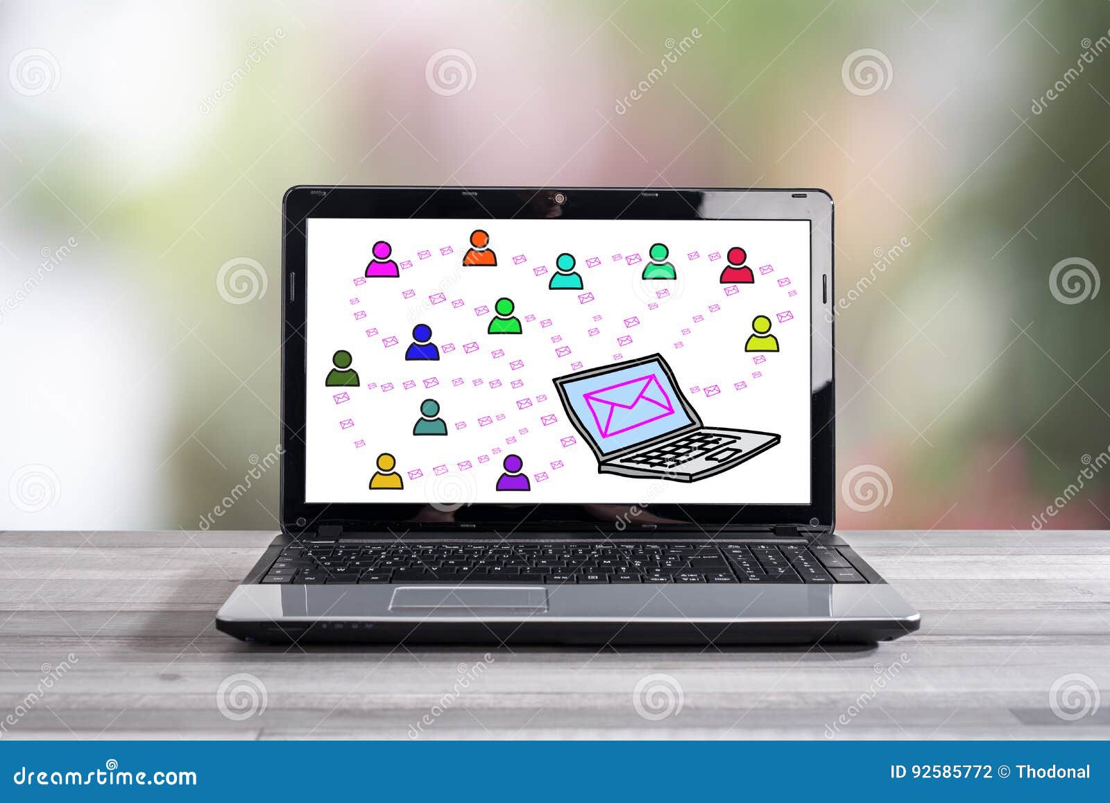 Email Concept on a Laptop Screen Stock Photo - Image of computer, icon ...