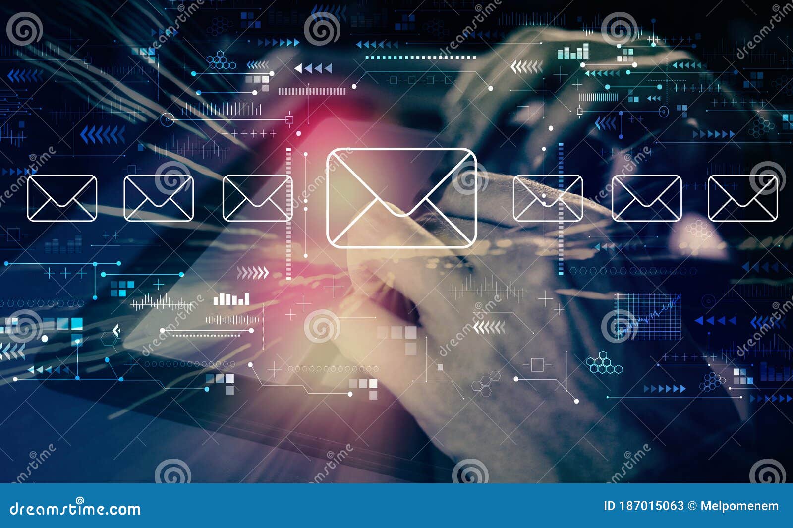 Email Concept with Man Using Tablet Stock Image - Image of hand, office ...