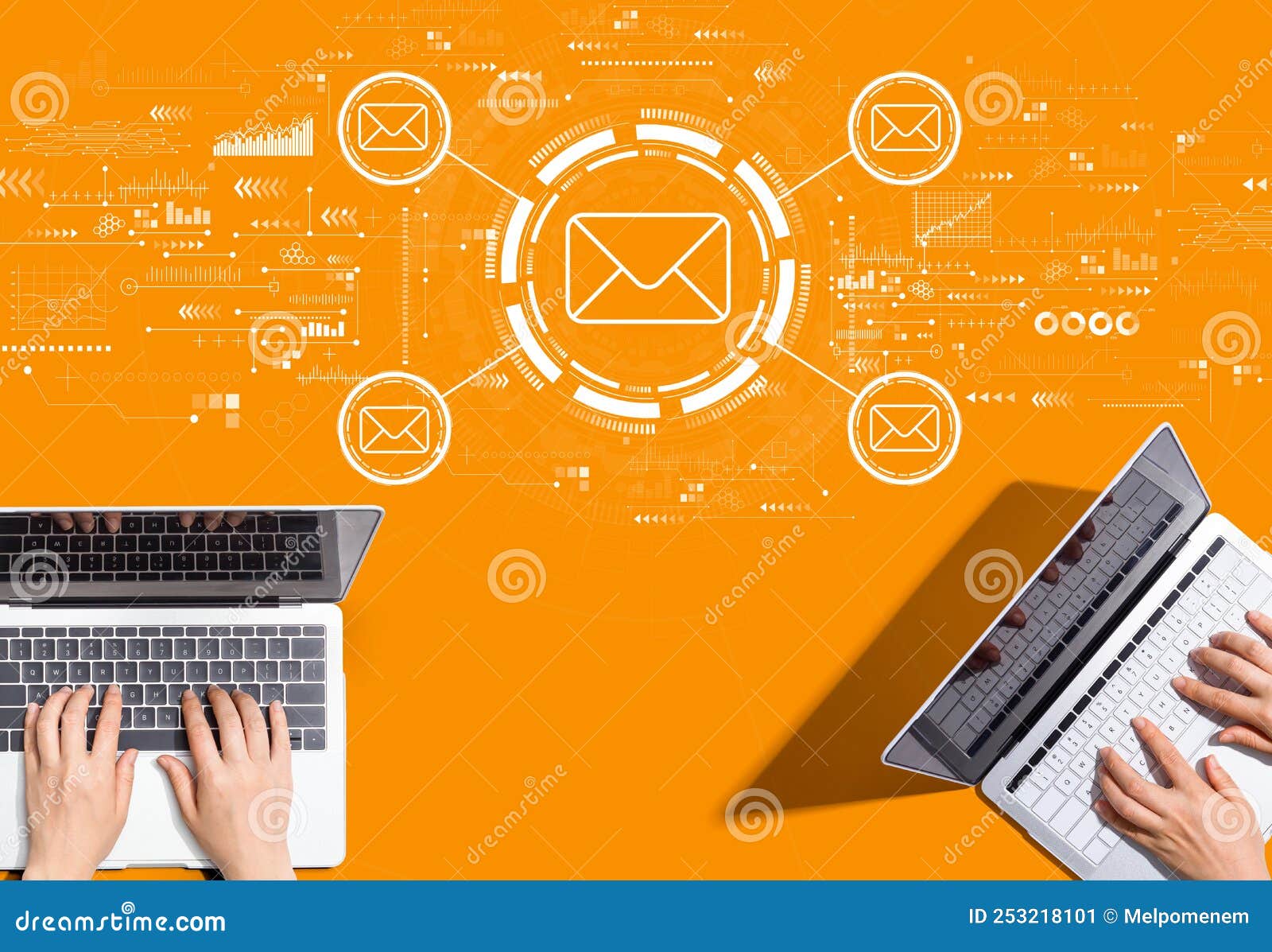 Email Concept with People Working Together Stock Image - Image of ...