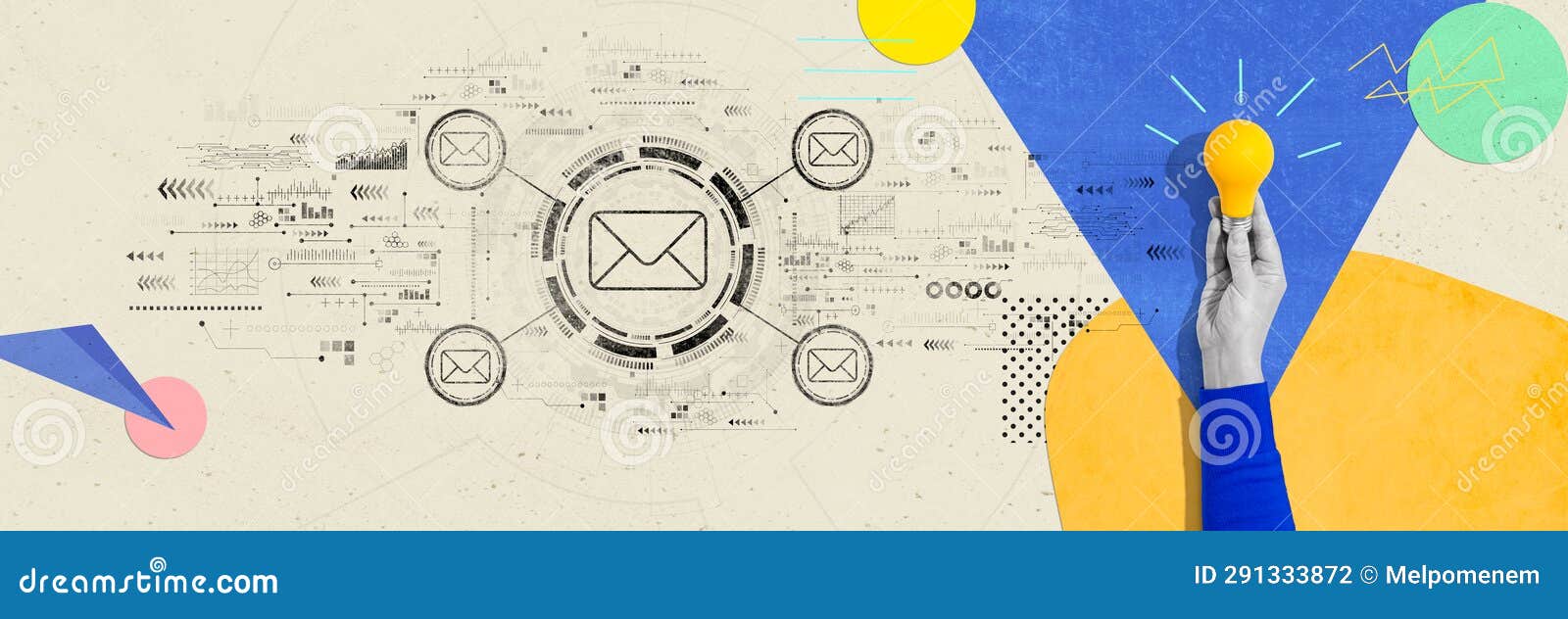 Email Concept with Person Holding a Light Bulb Stock Photo - Image of ...