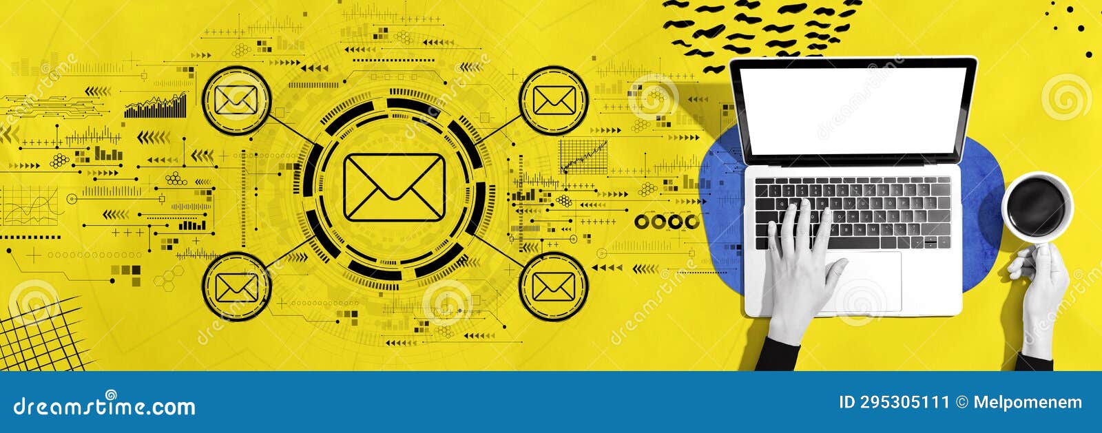 Email Concept with Person Using a Laptop Stock Image - Image of tech ...