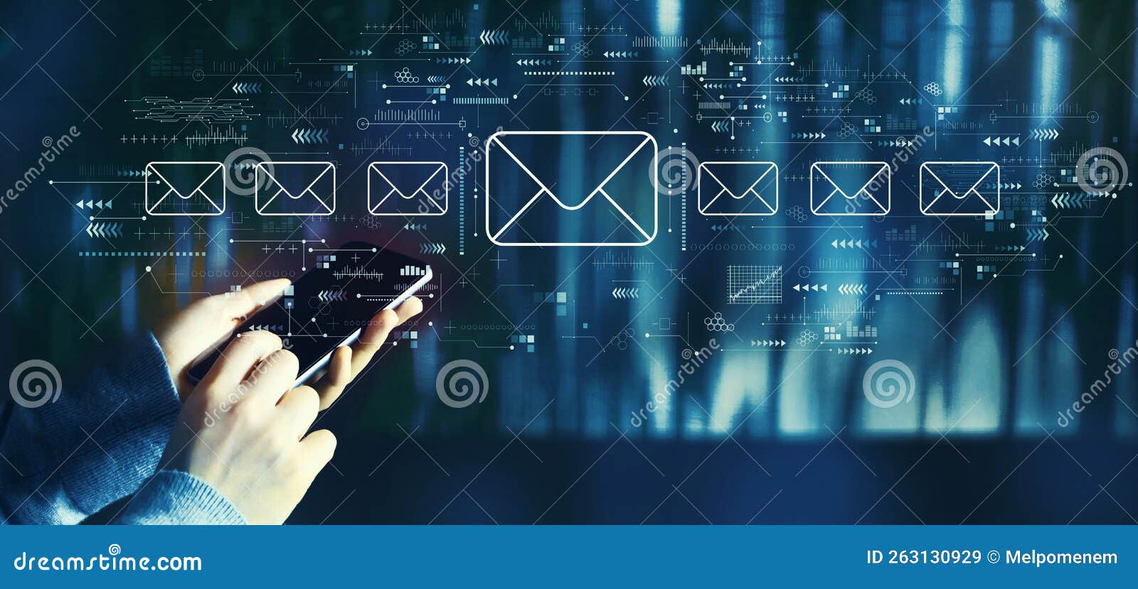 Email Concept with Person Using Smartphone Stock Image - Image of ...