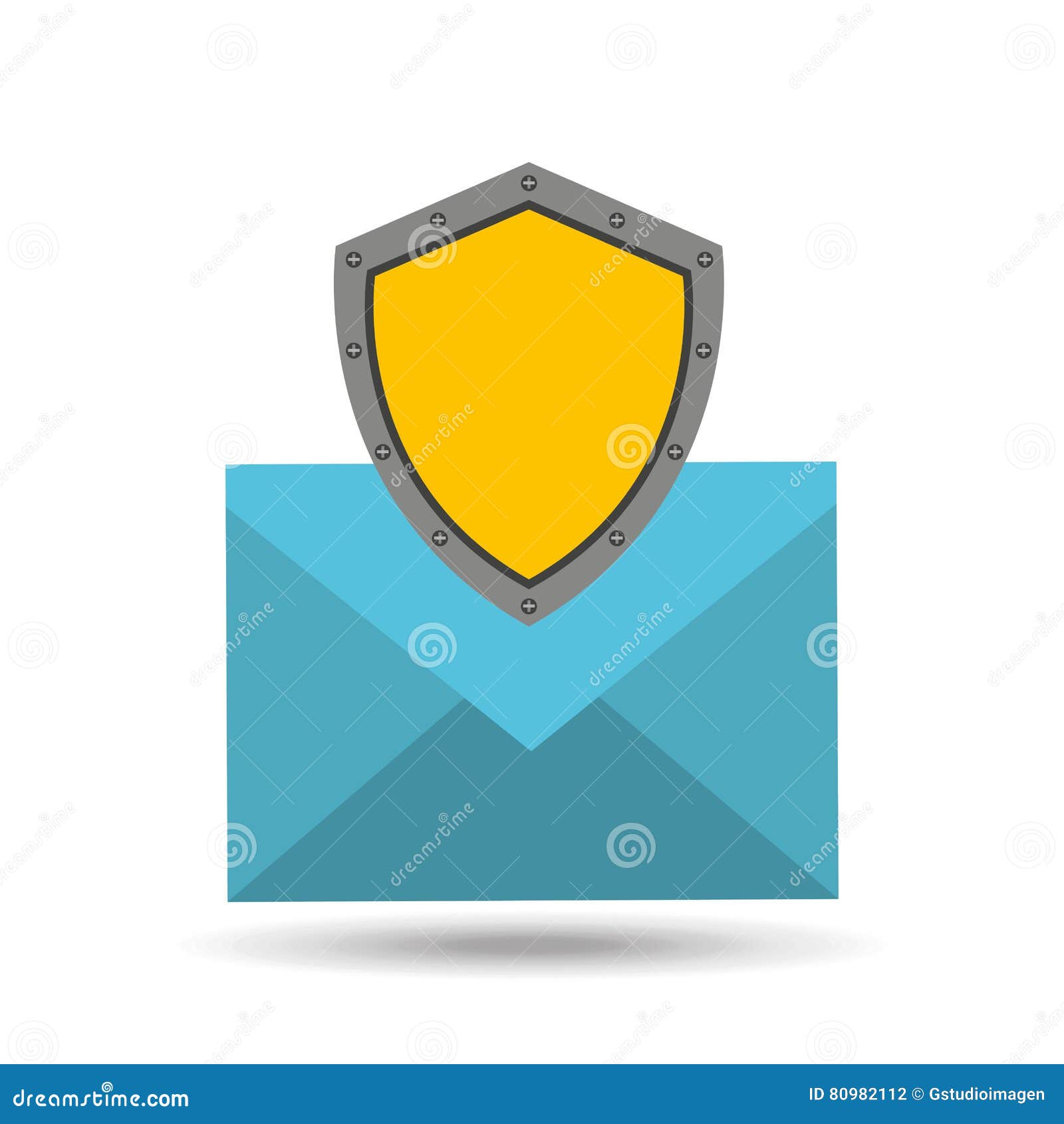 Email Concept Protection Shield Icon Stock Vector - Illustration of ...