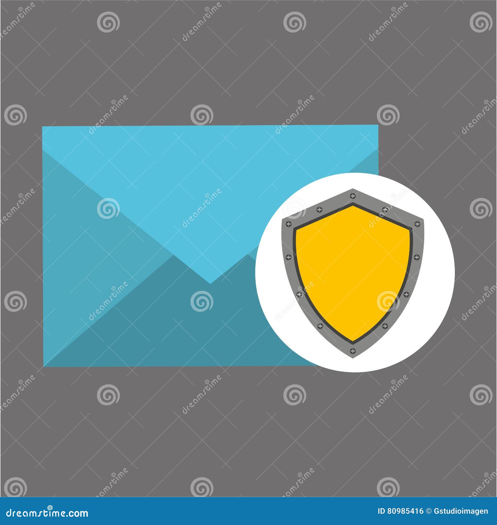 Email Concept Protection Shield Icon Stock Vector - Illustration of ...