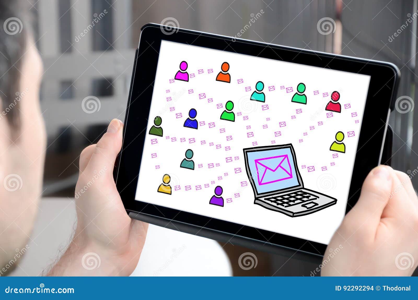 Email concept on a tablet stock photo. Image of mail - 92292294