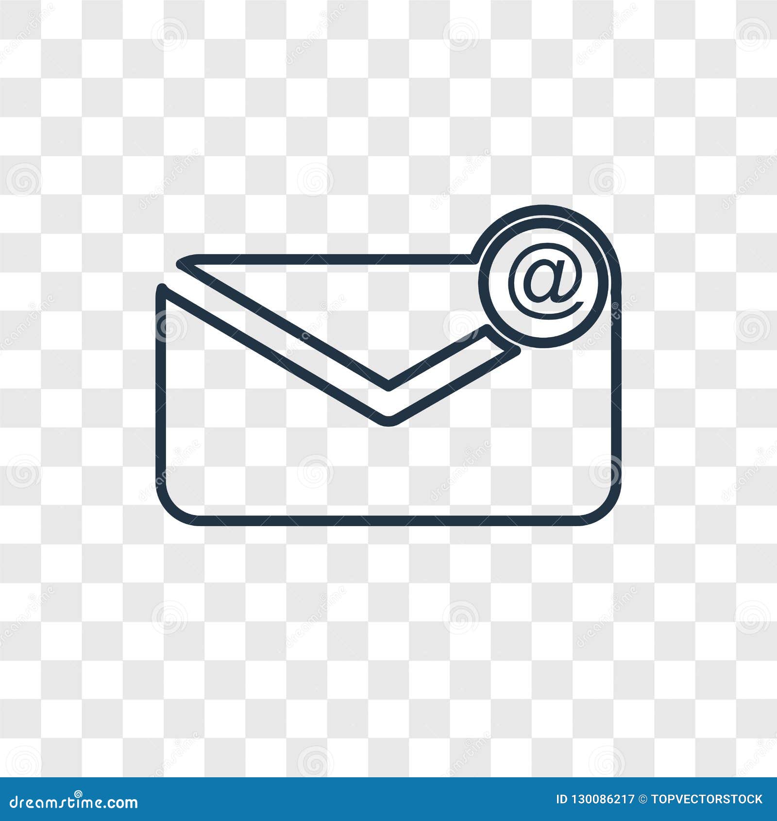 Email Concept Vector Linear Icon Isolated on Transparent Background ...