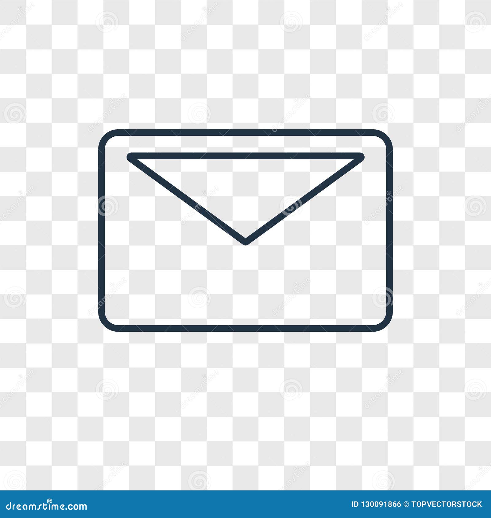 Email Concept Vector Linear Icon Isolated on Transparent Background ...