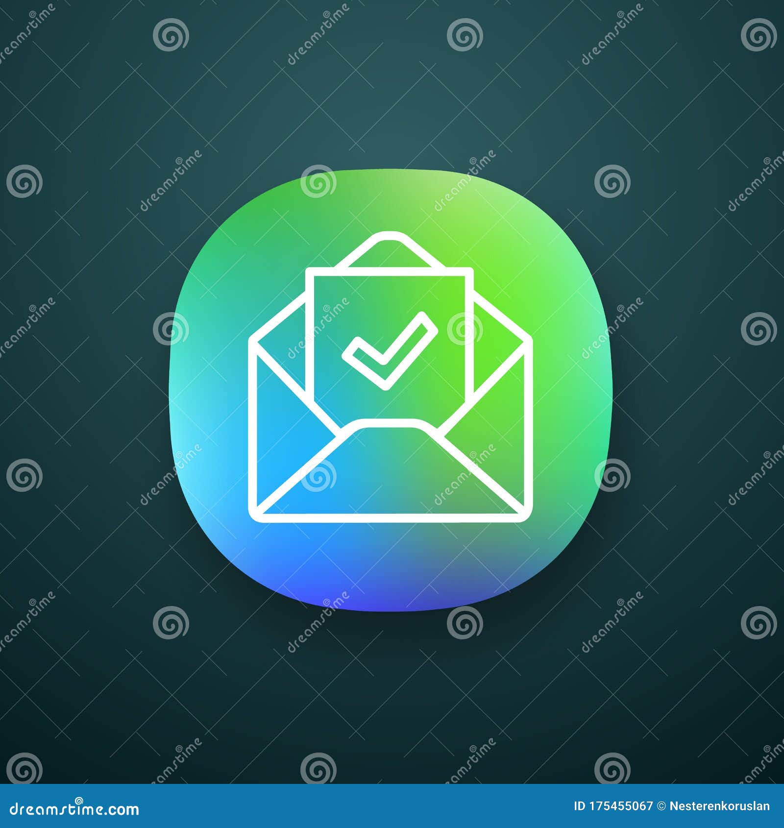 Email Confirmation App Icon Stock Vector - Illustration of linear ...