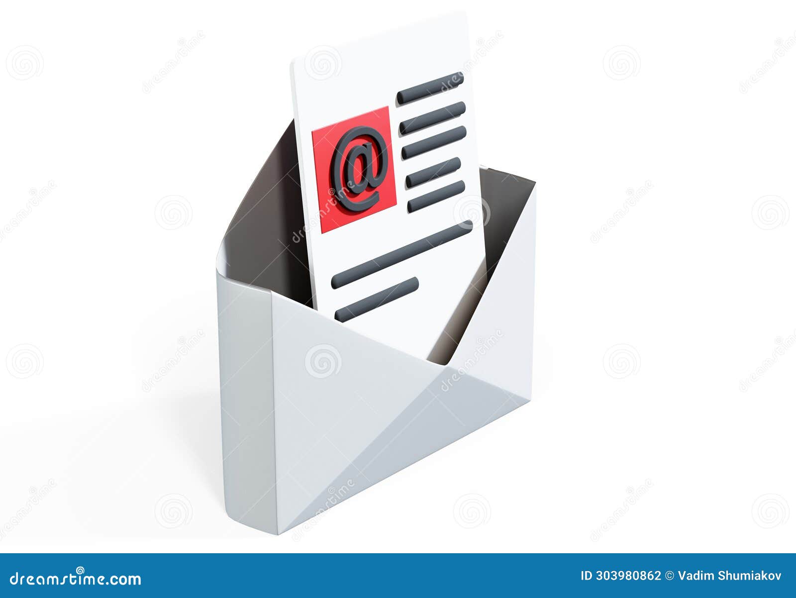Email Contact Icon on Yellow Background 3d Rendering Stock Illustration ...