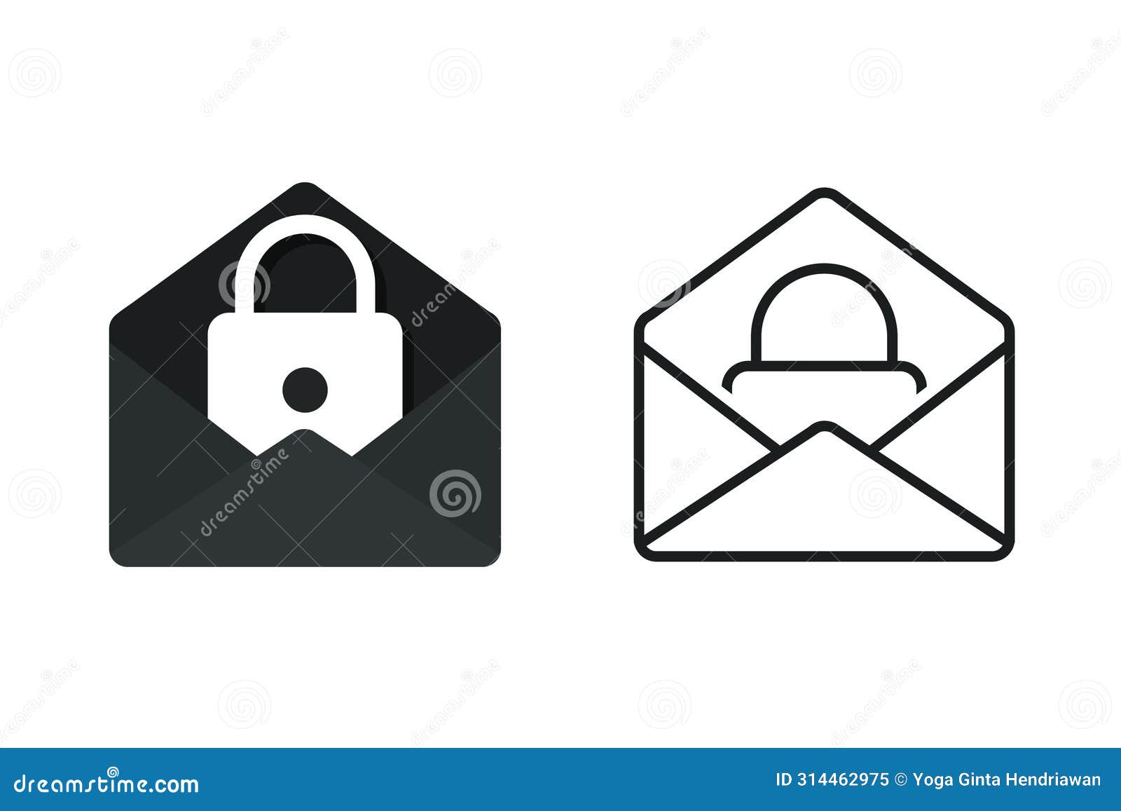 Email Contains Padlock. Illustration Vector Stock Vector - Illustration ...