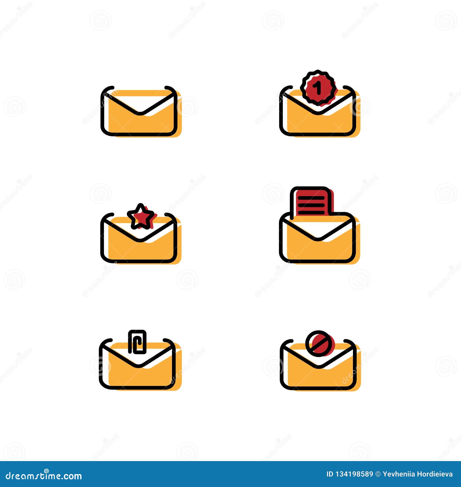 Email Correspondence with Sent, Received or Attached Elements. Set of ...