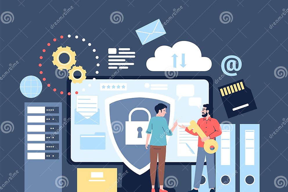 Email and Data Encryption. Digital Letter Safety Transfer, Internet ...