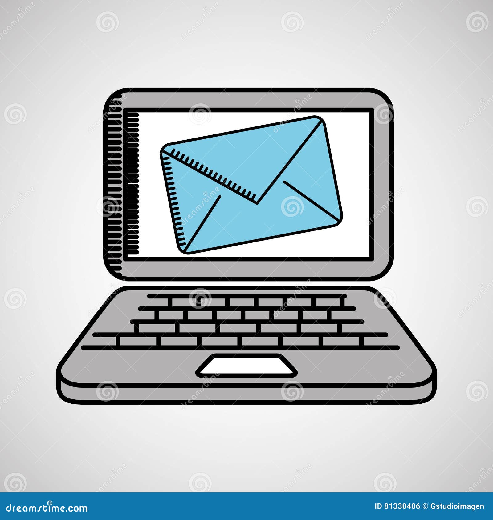 Email De Technologie D'ordinateur Portable De Dessin Illustration de ...