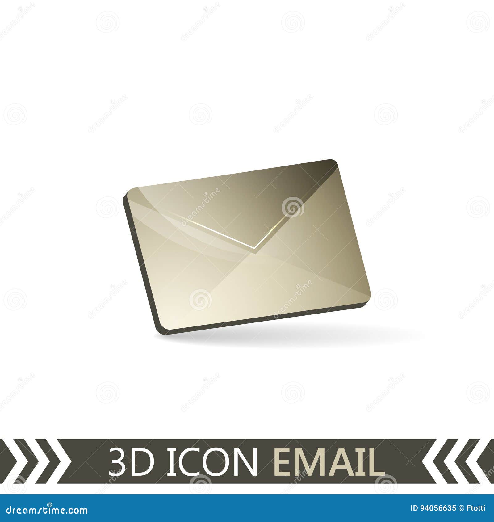 Email dell'icona 3D Busta illustrazione vettoriale. Illustrazione di ...