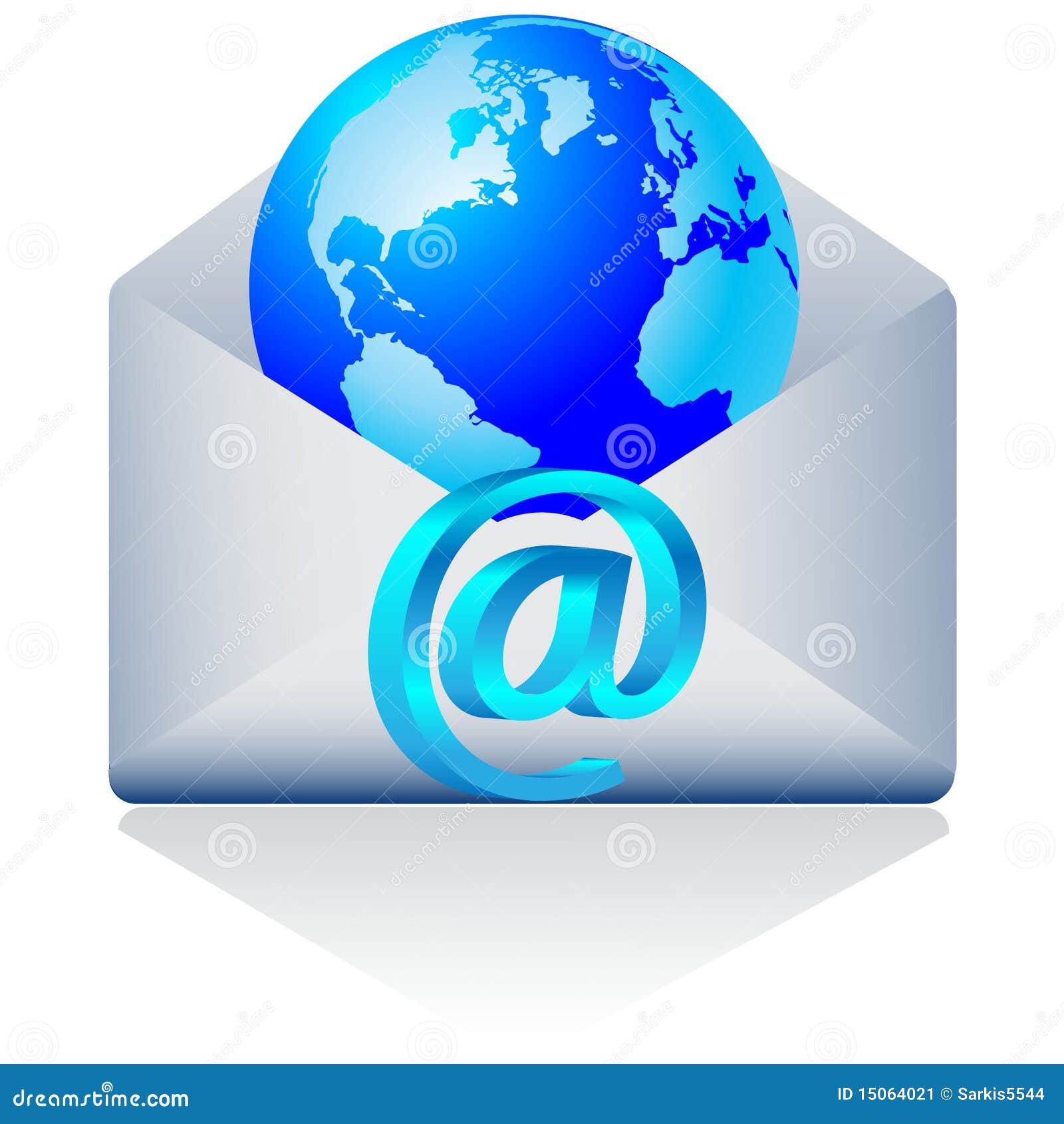 Email do mundo 3d. Vetor ilustração do vetor. Ilustração de entrega ...