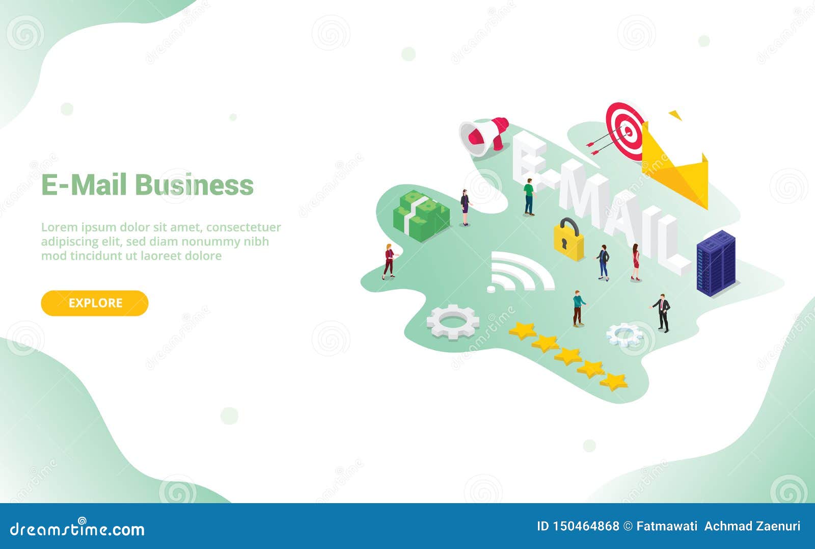 Email or E-mail Concept with Big Word and Envelope for Website or Web ...