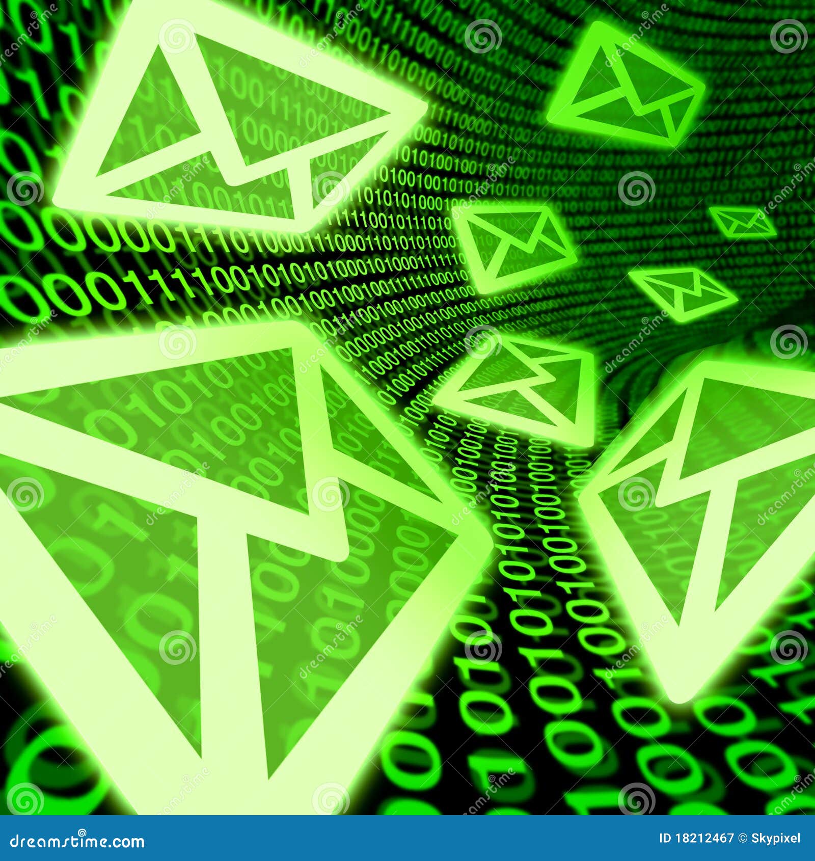 Email E-mail Digital Mail Spam Binary Code Symbol Stock Illustration ...