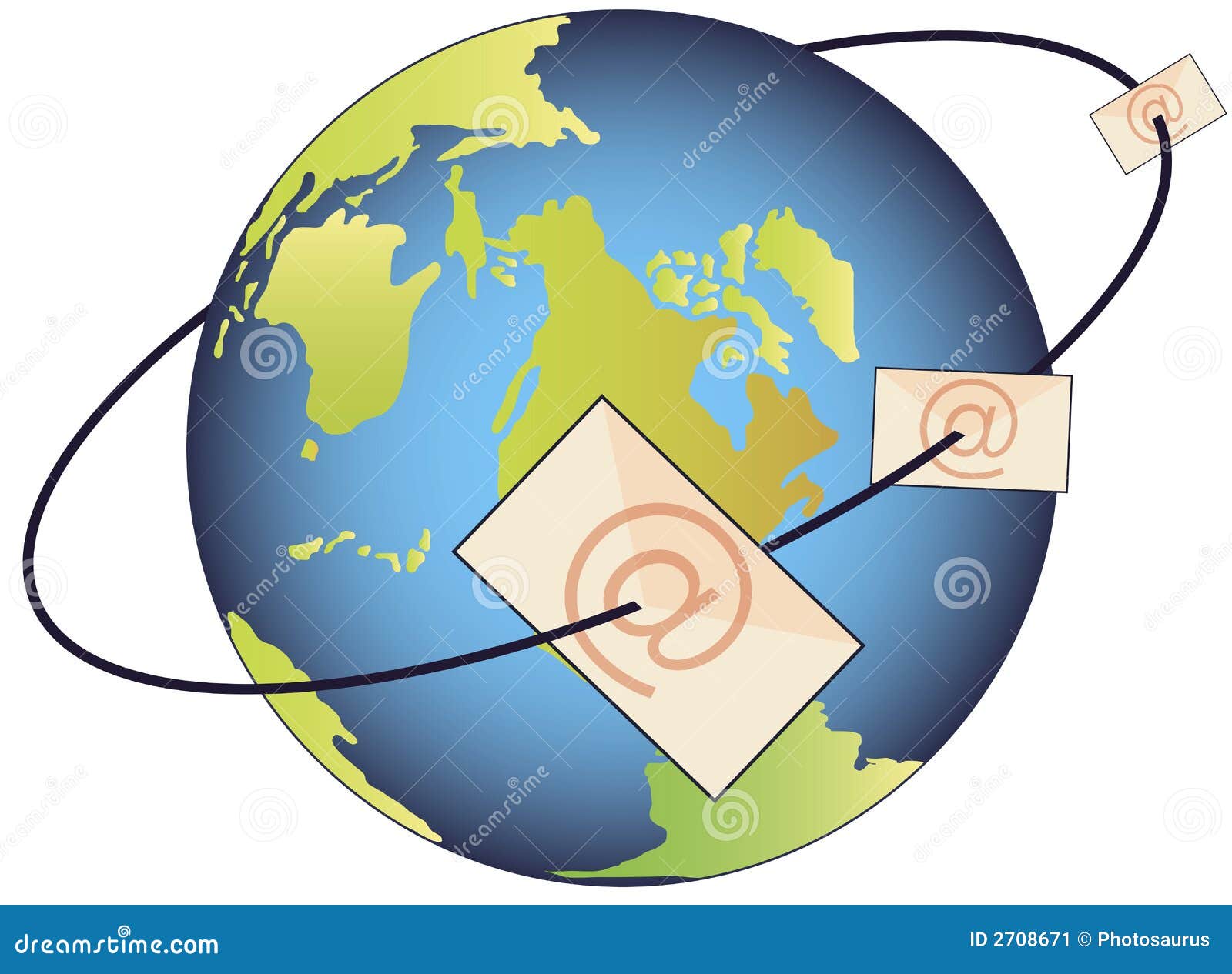 Email en todo el mundo ilustración del vector. Ilustración de mundial ...