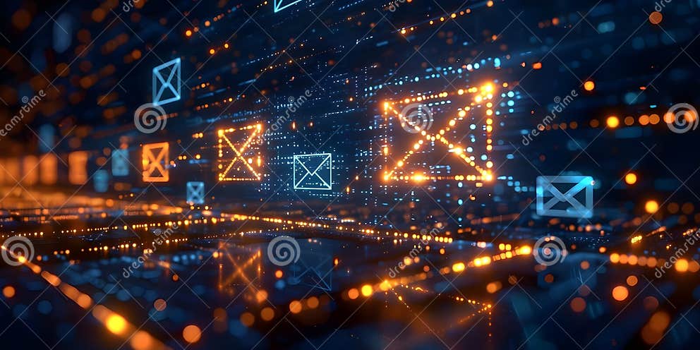 Email Encryption Concept with Digital Patterns and Symbols Representing ...