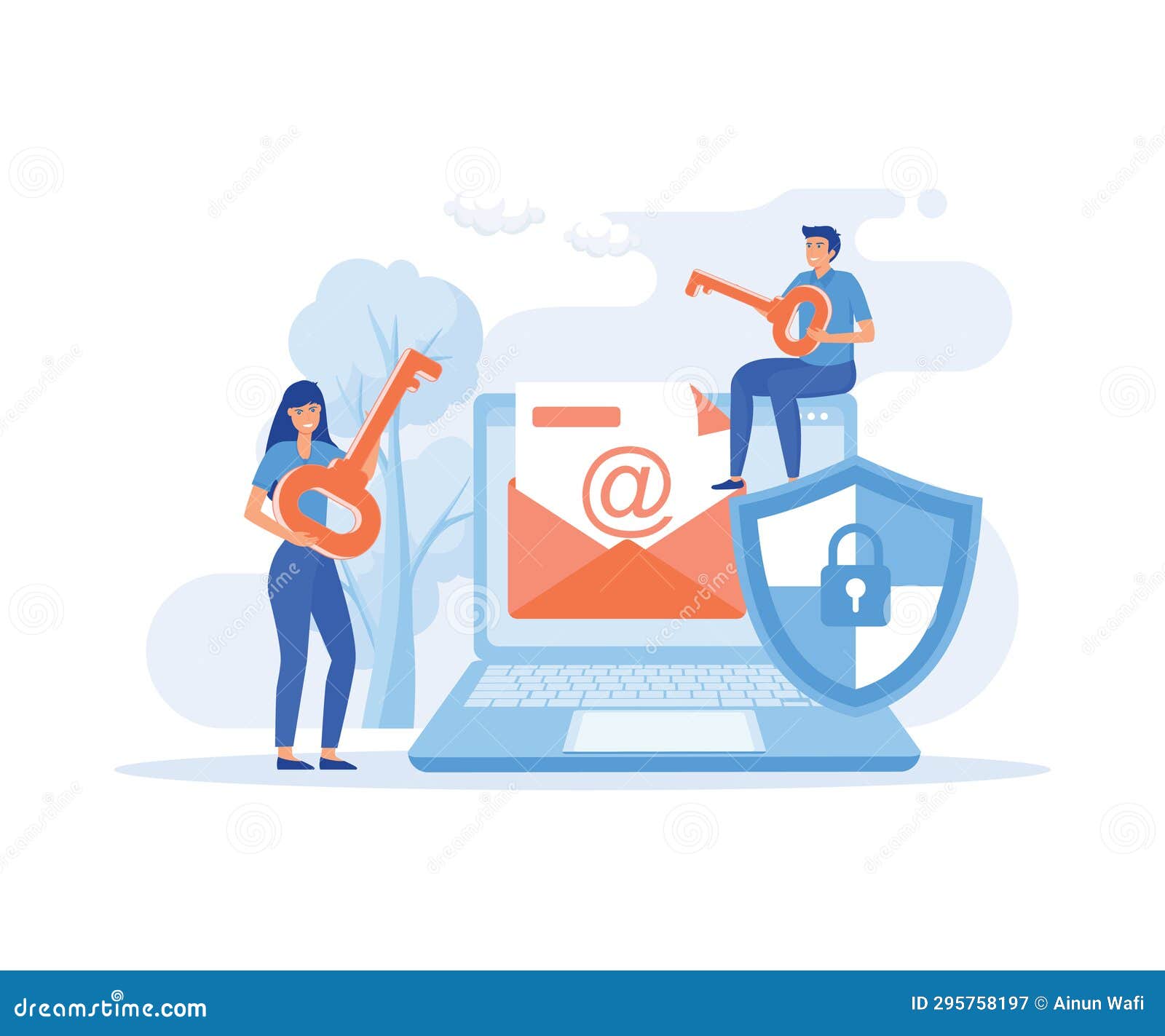 Email Encryption Concept Secure Encrypted Messages Emails Protecting Computer Data Stock