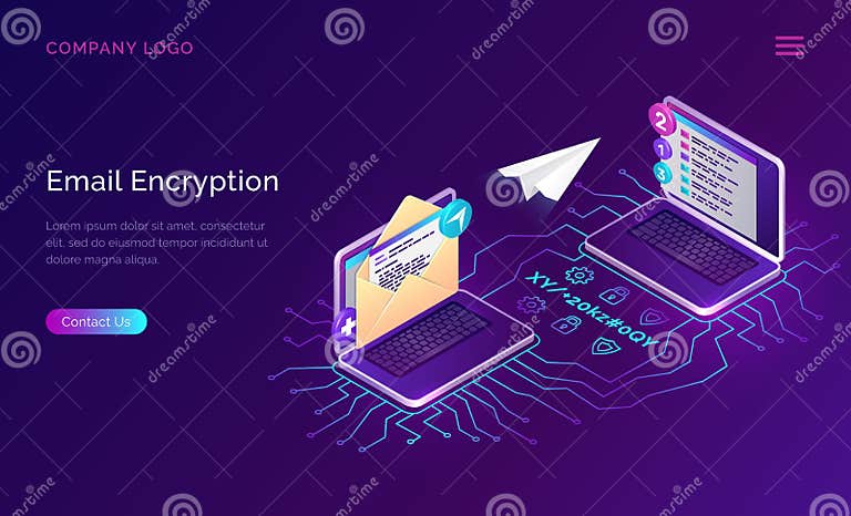 Email Encryption, Isometric Concept Data Security Stock Vector ...