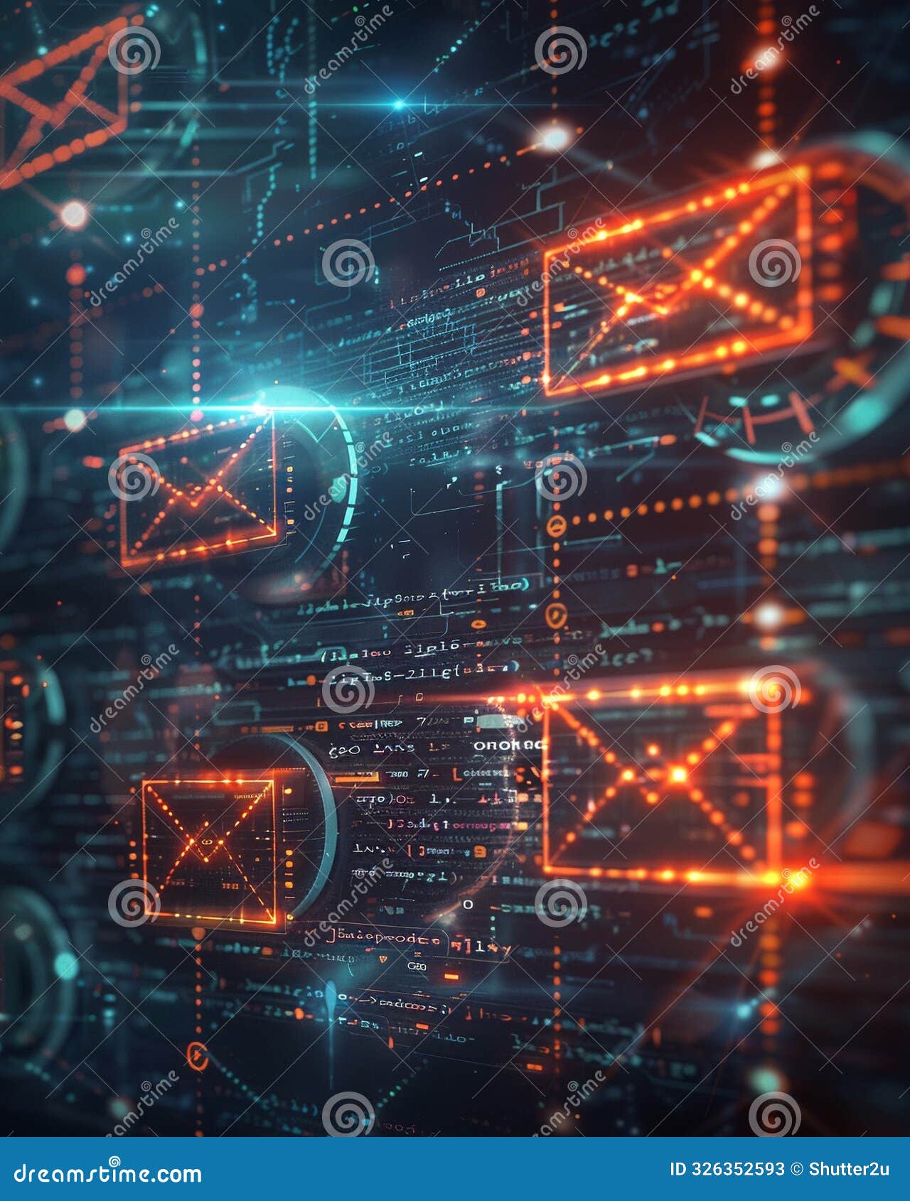 Email Encryption Visualized with Glowing Icons Ensuring the Safe ...