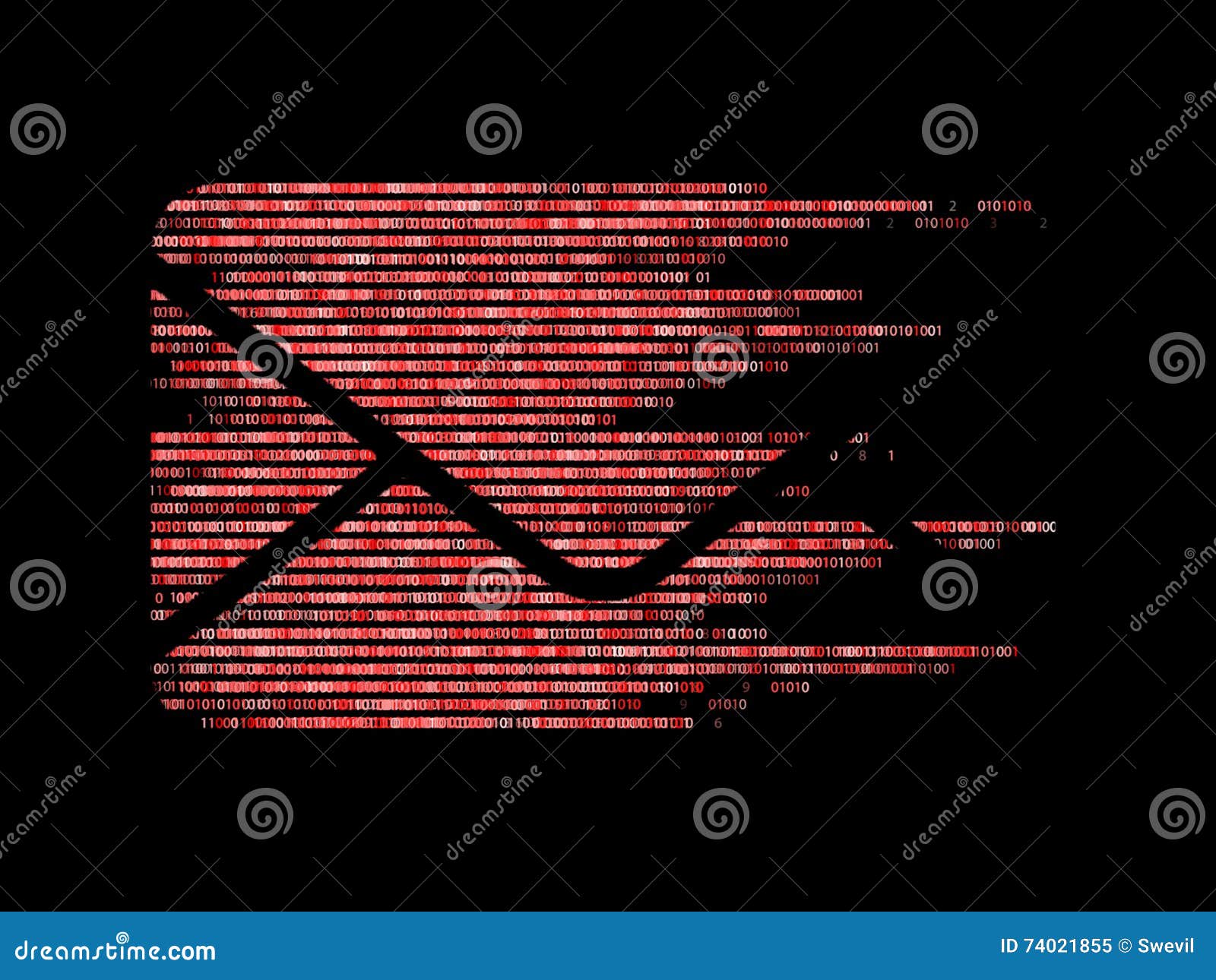 EMail Envelope from a Binary Code To Hexadecimal Code Stock Image ...