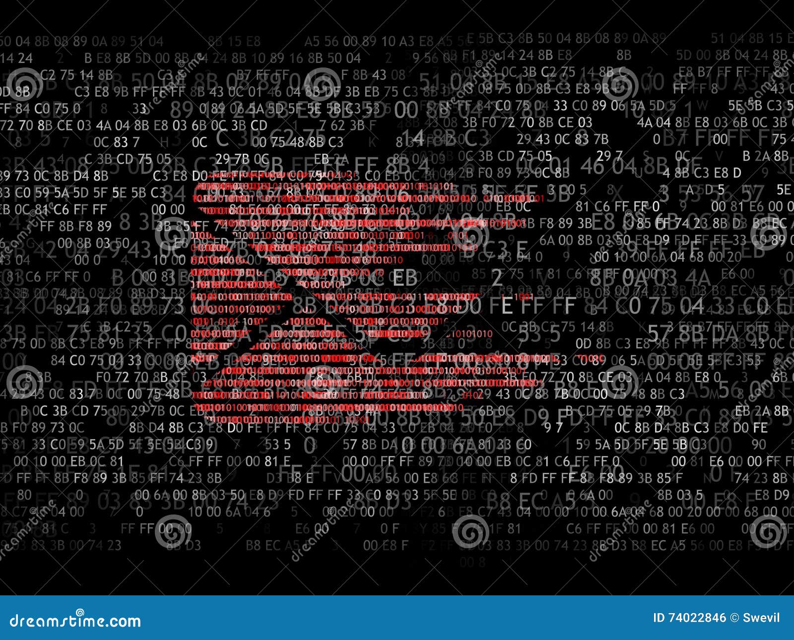EMail Envelope from a Binary Code To Hexadecimal Code Stock Photo ...