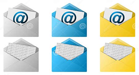 Email Envelope Buttons stock illustration. Illustration of mail - 6456789