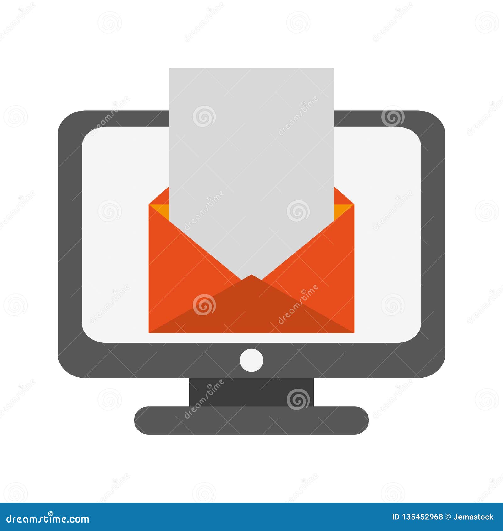 Email Envelope on Computer Screen Stock Vector - Illustration of ...
