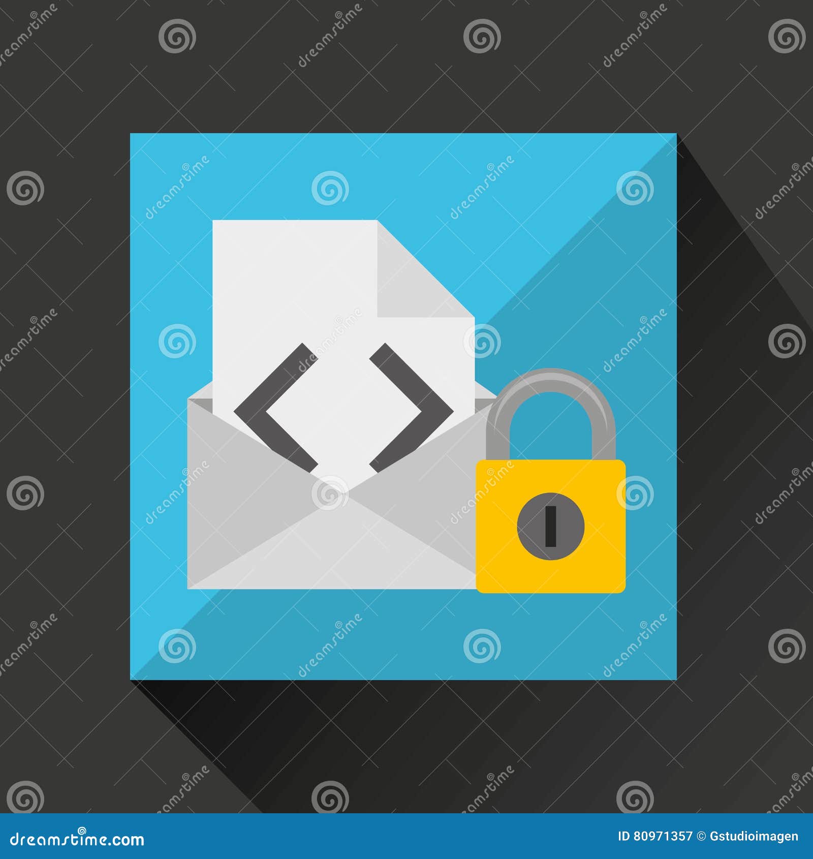 Email Envelope Data Protection Cyber Security Stock Vector ...