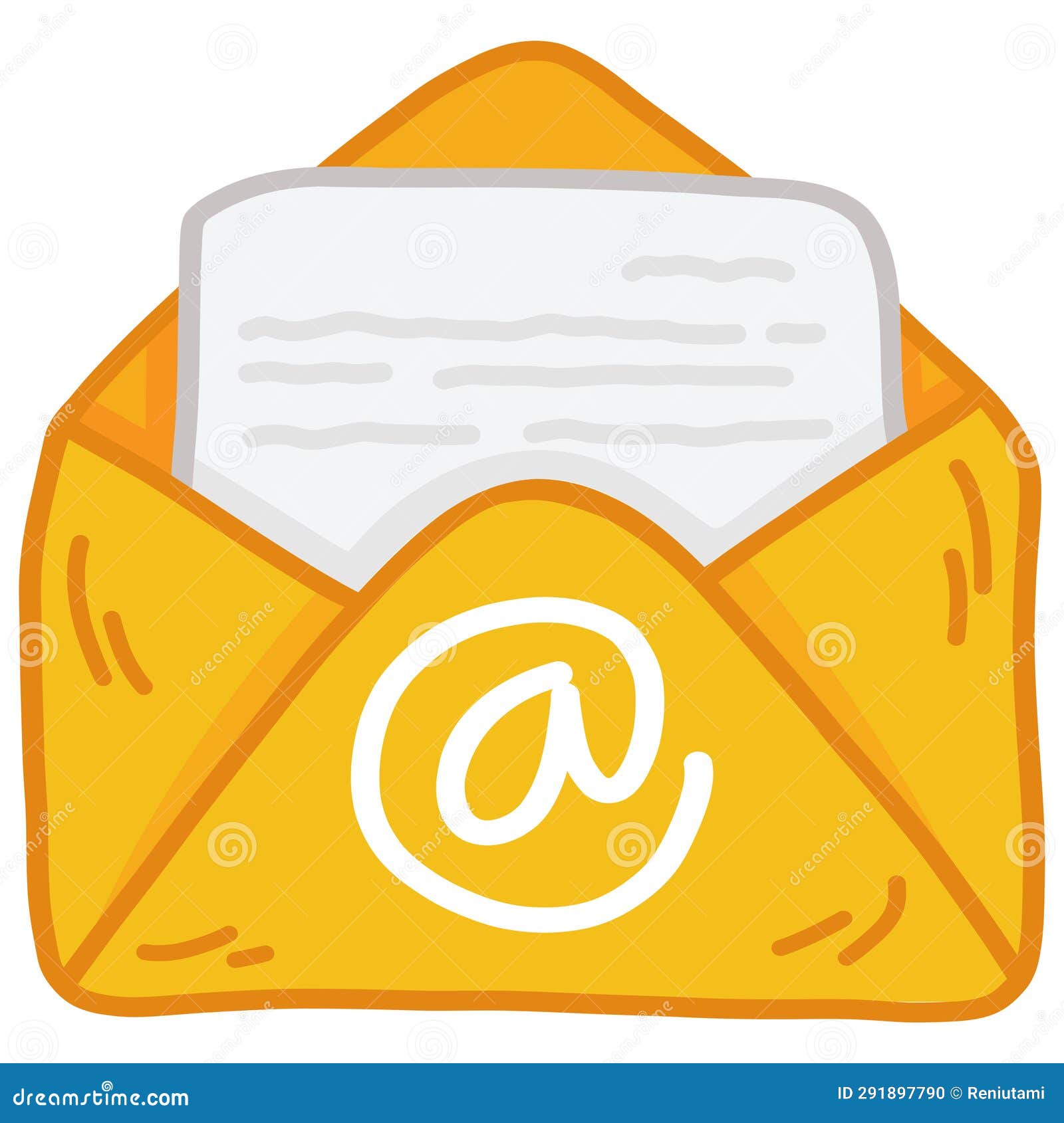Email Envelope Doodle Drawing Vector Icon Illustration Stock ...