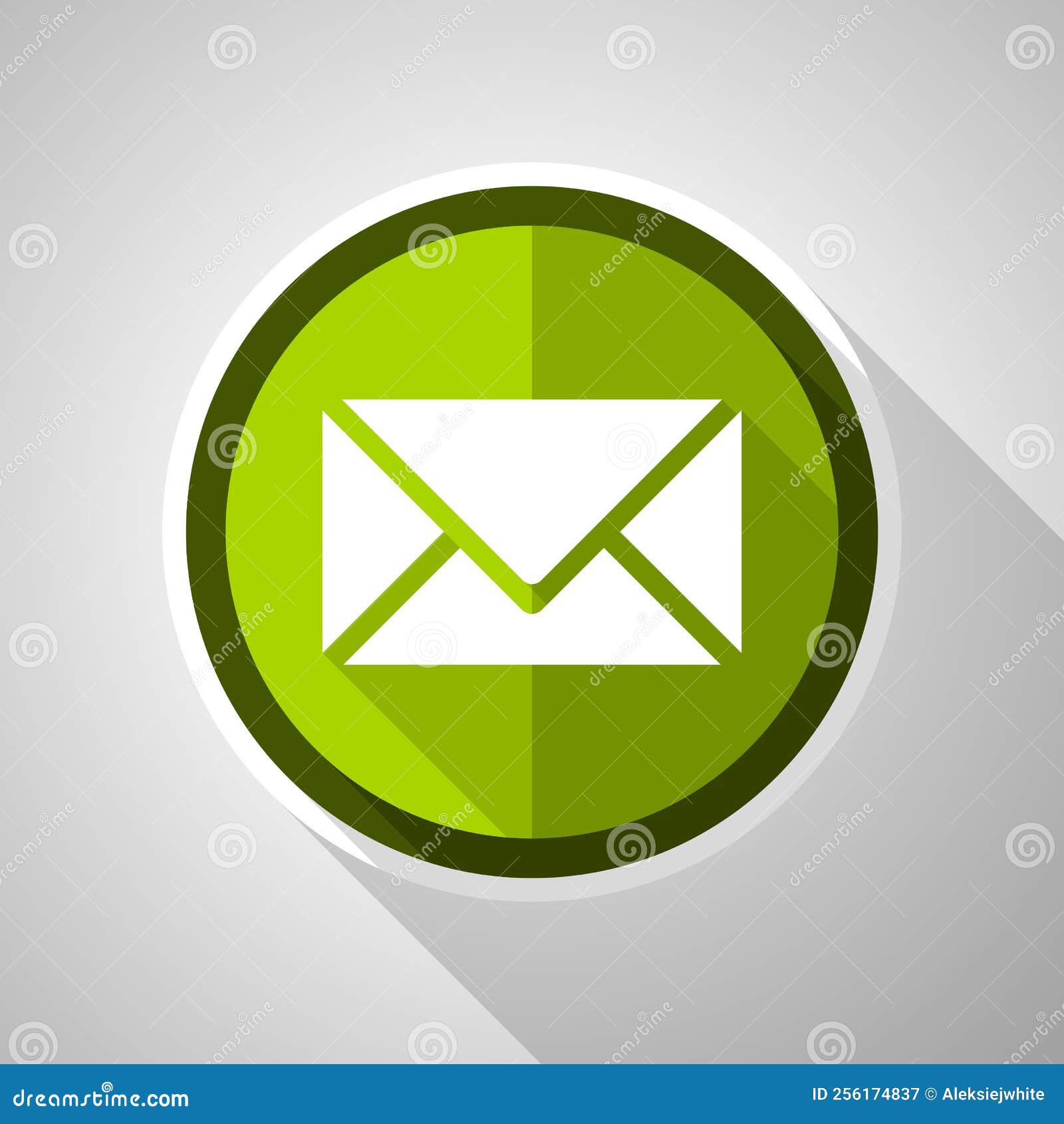 Email, Envelope Green Vector Icon, Flat Design Letter Symbol Stock ...