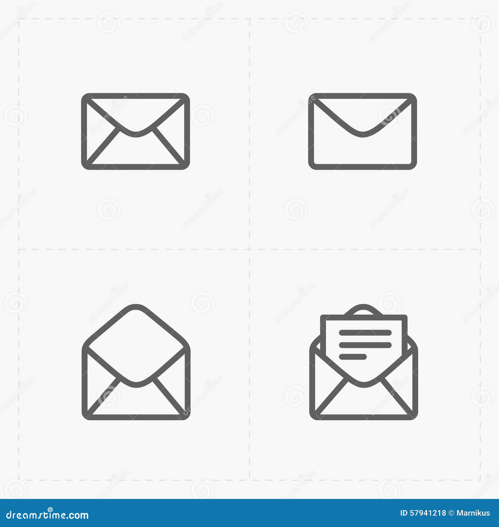 Email and Envelope Icons on White Background Stock Vector ...