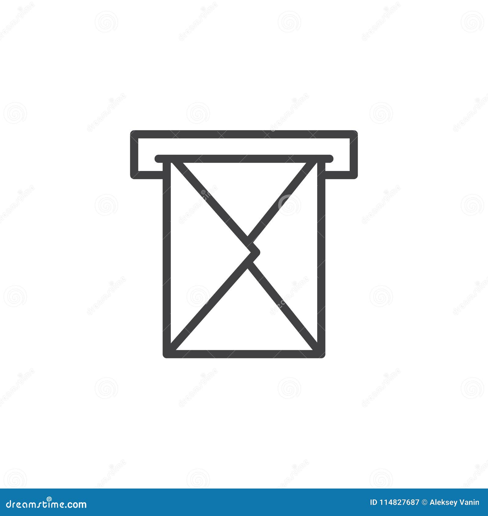 Email Envelope through Mail Box Outline Icon Stock Vector ...