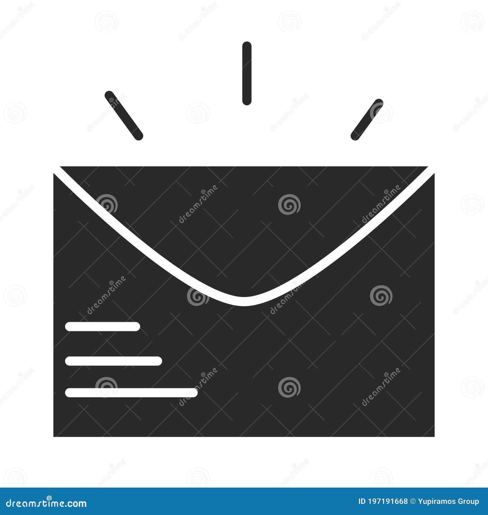 Email Envelope Message Communication Silhouette Icon Style Stock Vector ...