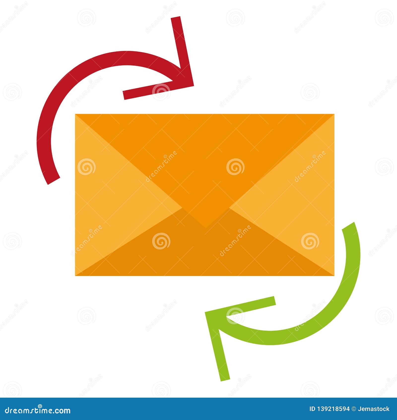 Email Envelope with Send and Receive Arrows Stock Vector - Illustration ...